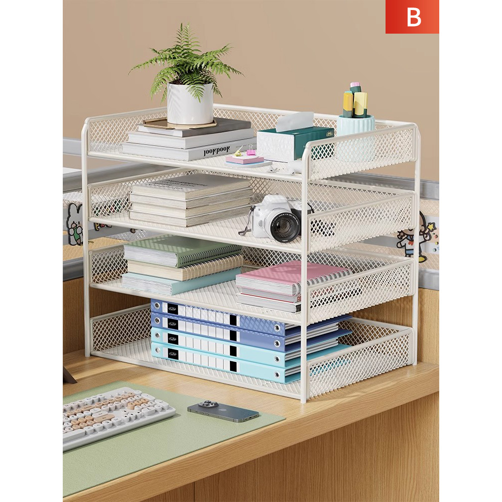 File Storage Rack Bookshelf Metal Multi Layer Iron File Frame Shelf ...