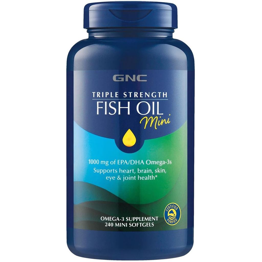 GNC Triple Strength Fish Oil Mini Omega 3 Supplement, 1000mg EPA and ...