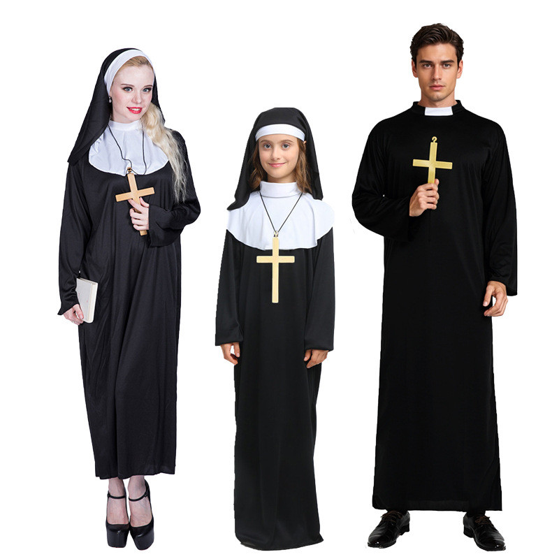 Halloween Nun, Virgin Mary, Father, Reverend Costumes for Prom | Shopee ...
