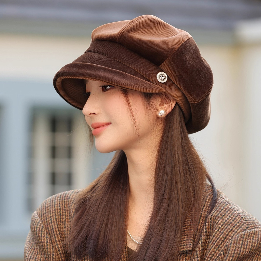 Woolen Octagonal Hat 2025 Autumn Winter New Style Painter Newsboy Hat ...