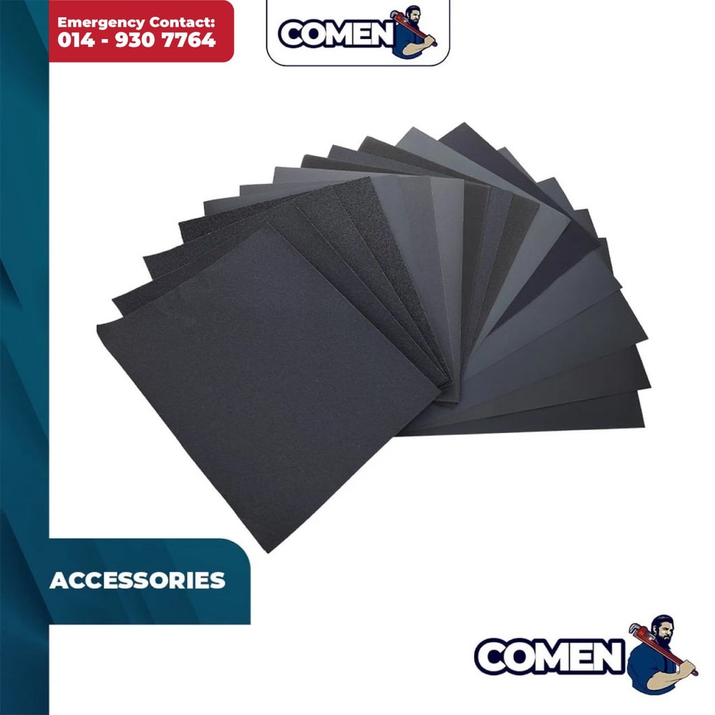 COMEN Waterproof Abrasive Sandpaper (Grit P60 ~ P2000) Sanding Sand ...