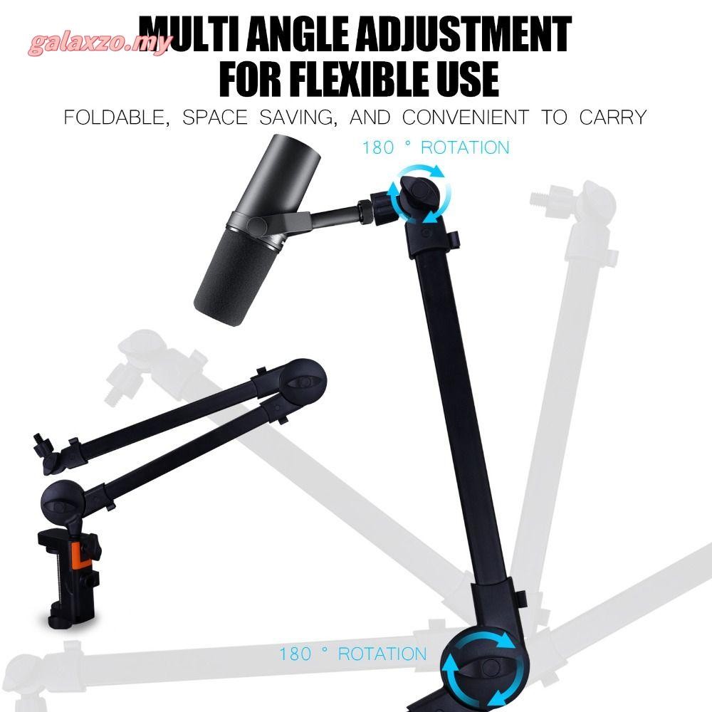 GALAXZO Microphone Boom Arm, 360° Rotation Sturdy Mic Stand ...