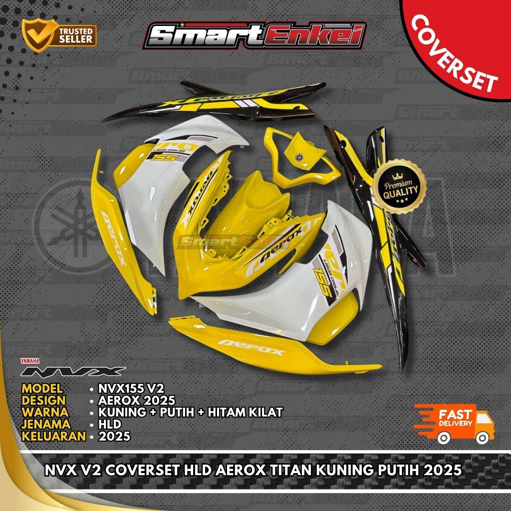 HLD-NVX V2 COVERSET AEROX TITAN KUNING PUTIH 2025 HLD | Shopee Malaysia