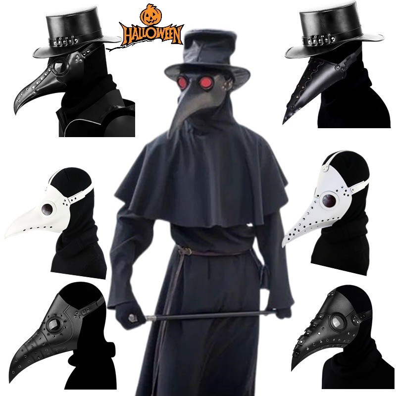 [Ready Stock] Halloween cos Clothing Plague Doctor Crow Costume Dark ...