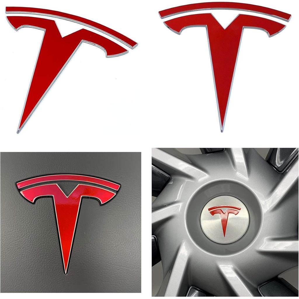 Logo Decal Overlay Stickers for Tesla Model Y (2020 to 2025), Standard ...