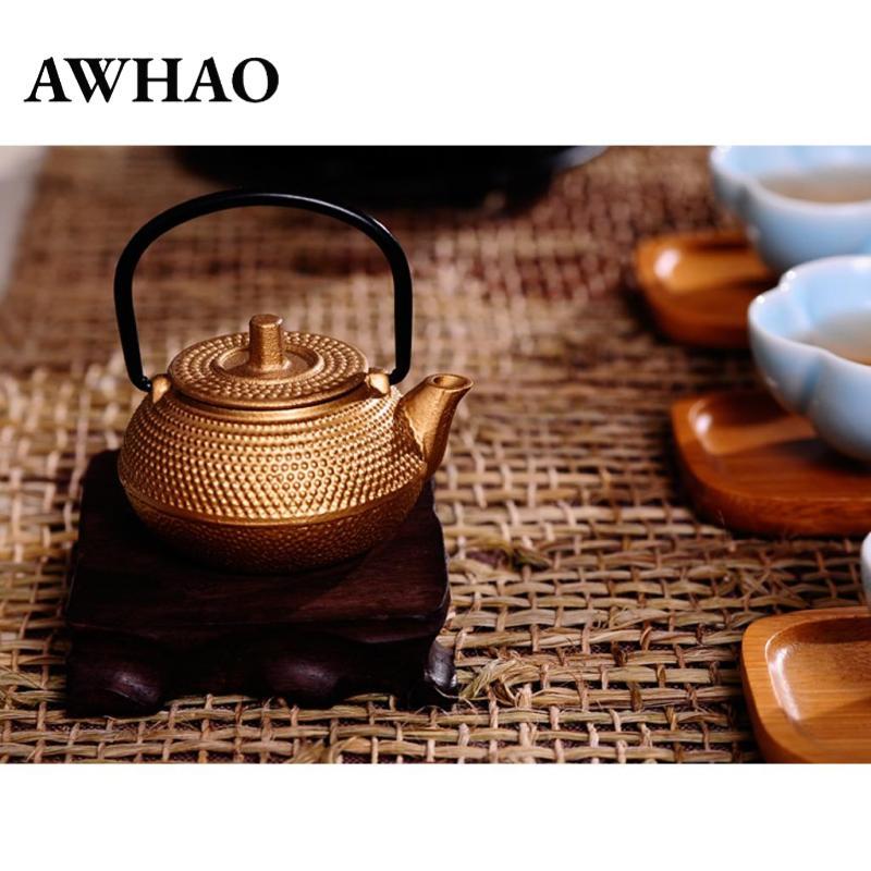 AWHAO Japanese Cast Iron Teapot Small Tea Kettle Tetsubin Mini Iron Tea ...
