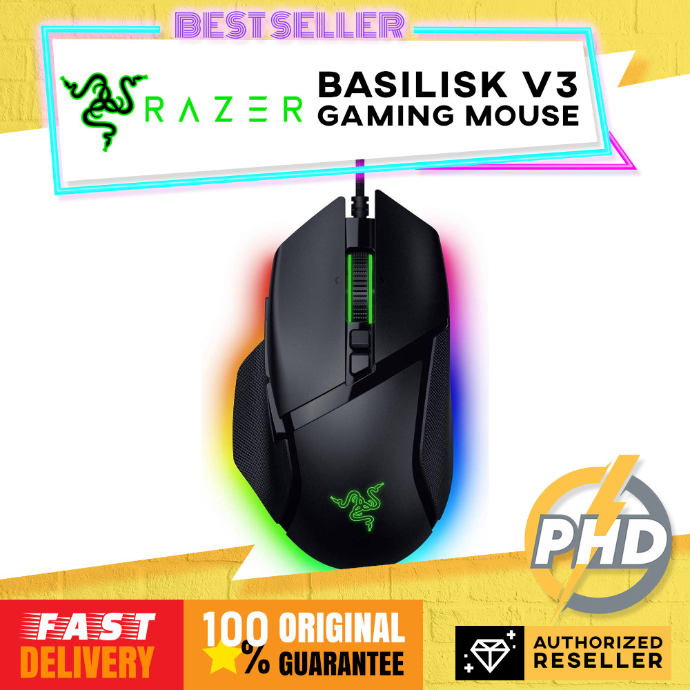 Razer Basilisk V3 / Basilisk V3 35K Wired Gaming Mouse RGB 11 Buttons ...