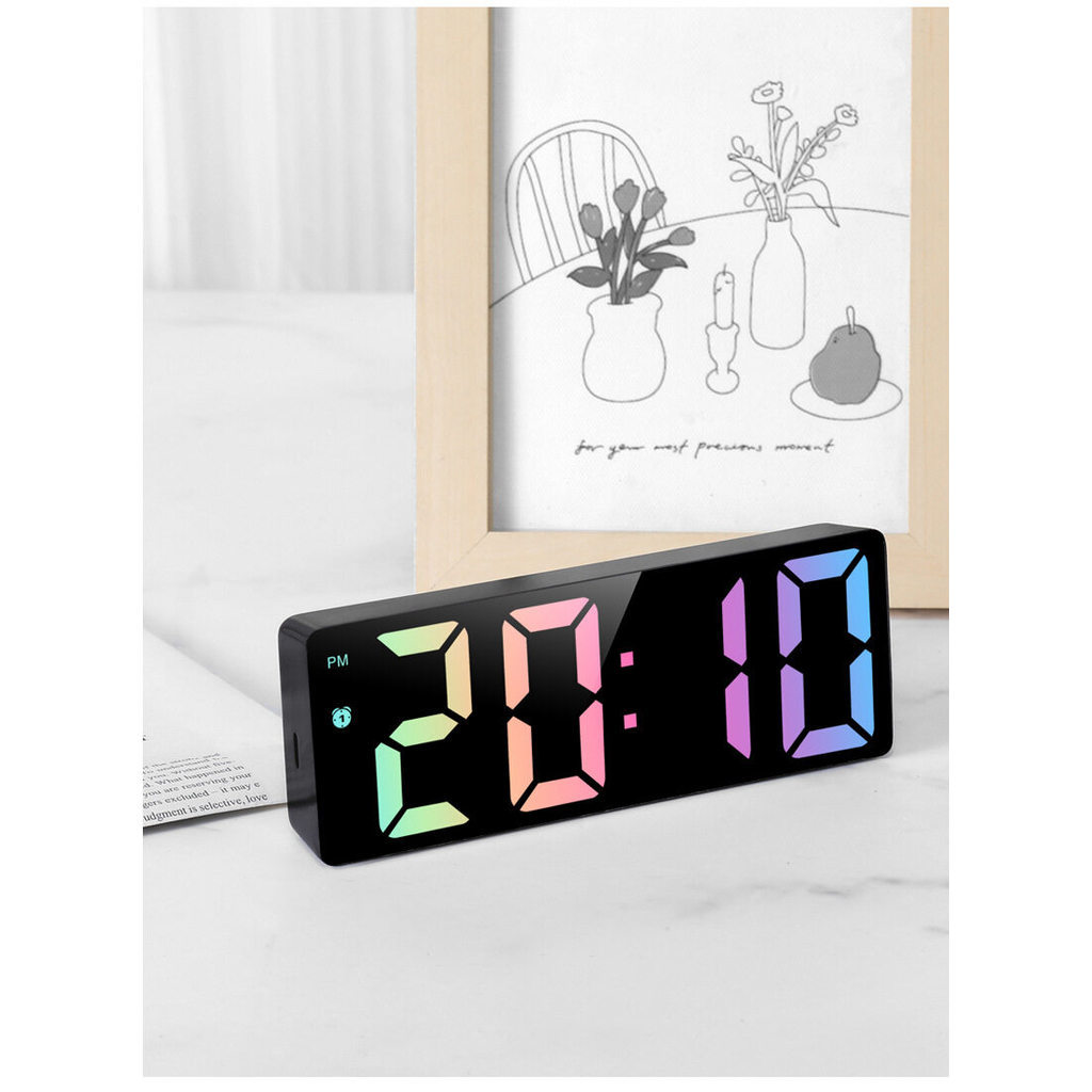 CLEAR DISPLAY 💥 2 In 1 LED Mirror Digital Alarm Clock Dual Power Modes ...