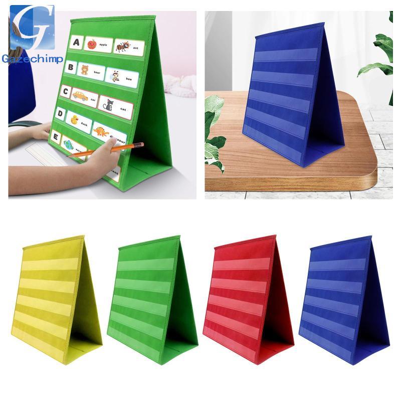 [Gazechimp] Tabletop Pocket Chart, Foldable Table Top Card Display ...
