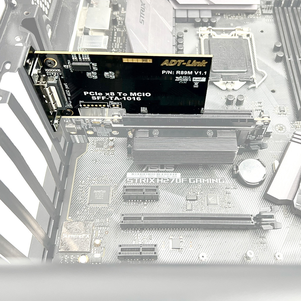PCIe 5.0 x16 to x8x4x4 Split Expansion Card Half-height to Full-height ...