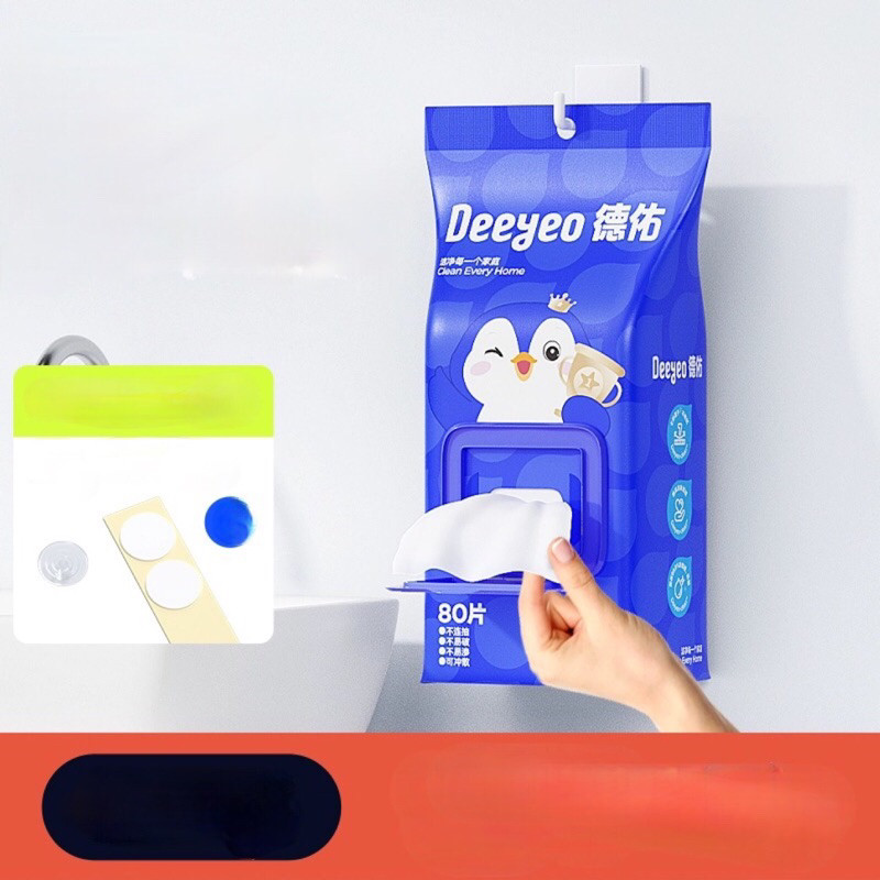 Deeyeo water-soluble antibacterial cleaning wet tissue 80m/wall-mounted ...