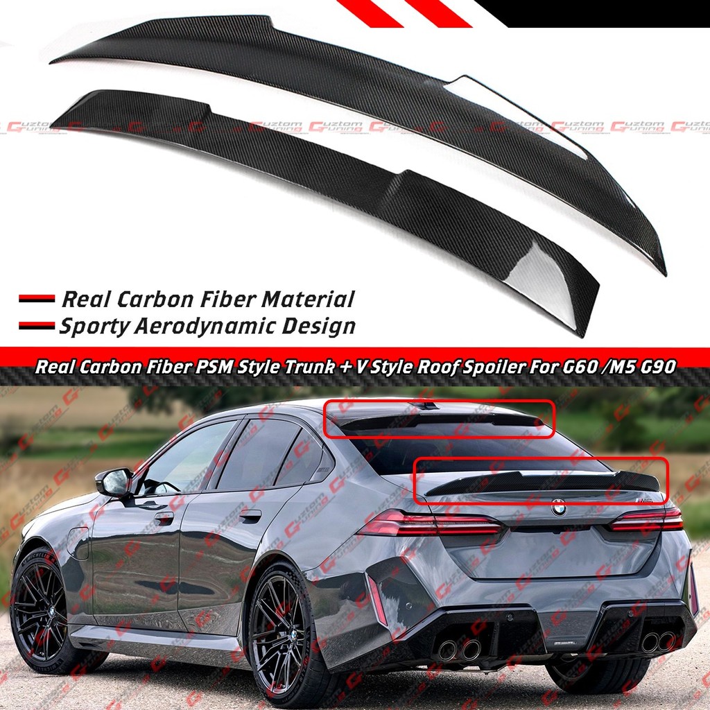 For 2024-2026 BMW G60 G90 i5 PSM Carbon Fiber Highkick Trunk + Roof ...