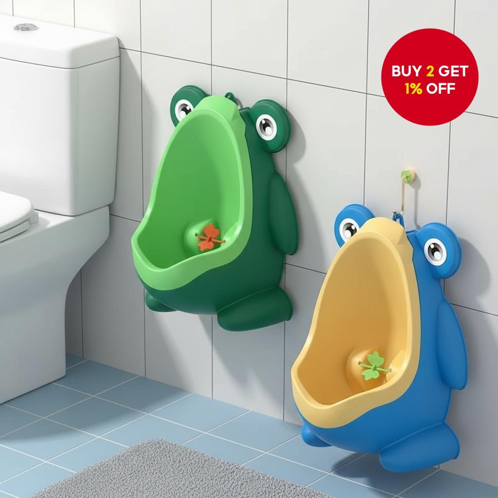 Frog Design Boys' Urinal - Cartoon Wall-Mounted Potty Trainer with ...