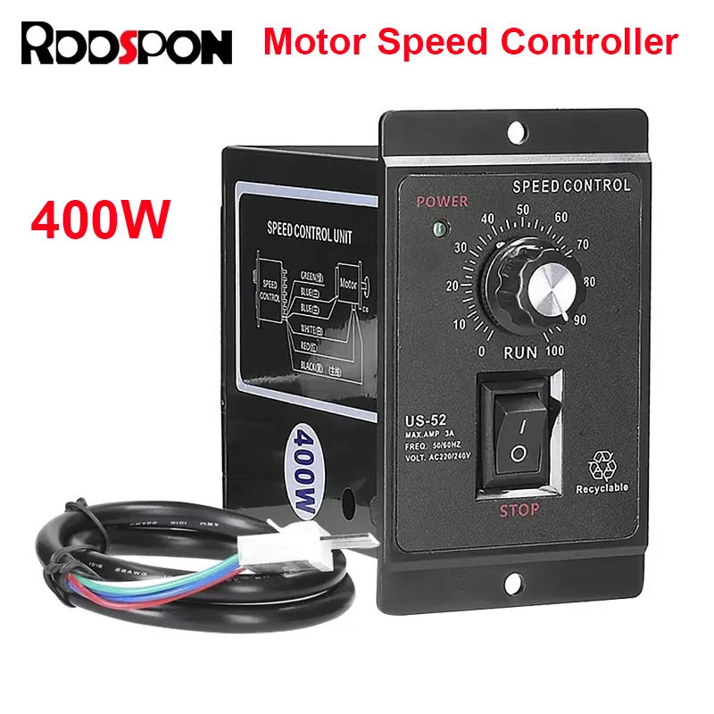 400W AC Motor US-52 Speed Controller Enjin 220V 50Hz 60Hz Pinpoint ...