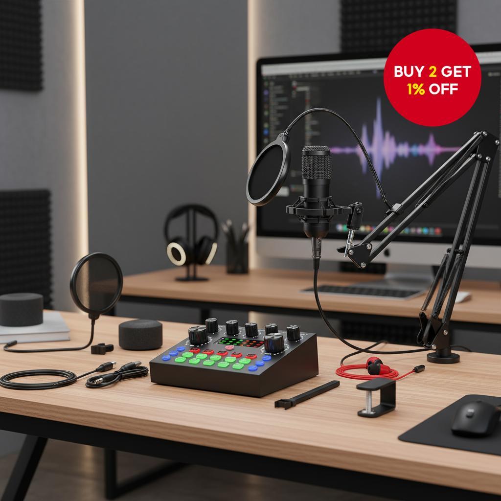 No Brand USB Wireless Mic Kit for Vlogging, Studio, with Stand and ...