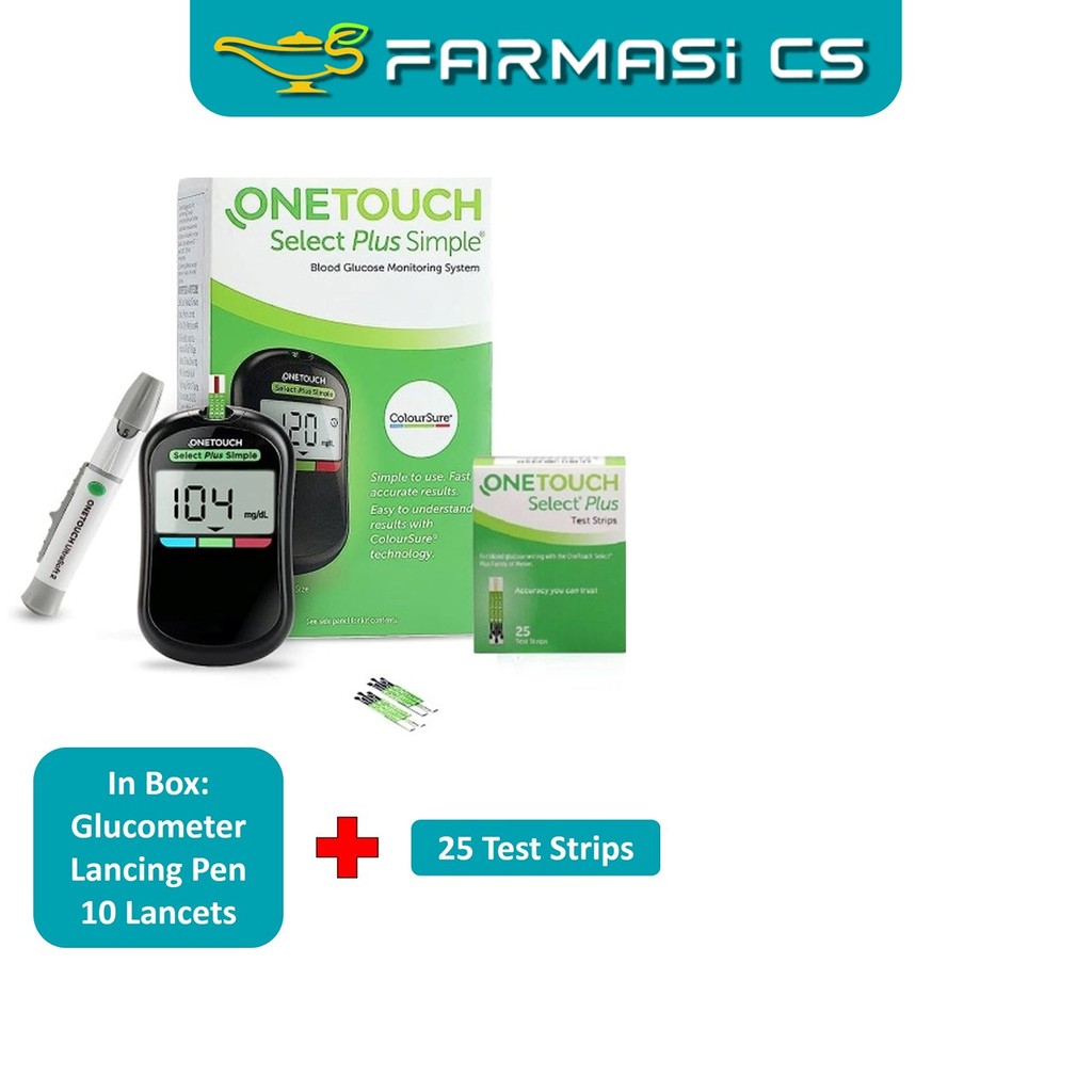 SPECIAL ONETOUCH Select Plus Simple Blood Glucose Meter + Lancing Pen ...