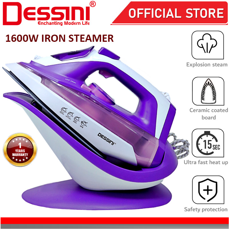 DESSINI ITALY Wireless Electric Ceramic Soleplate Garment Steam Iron ...