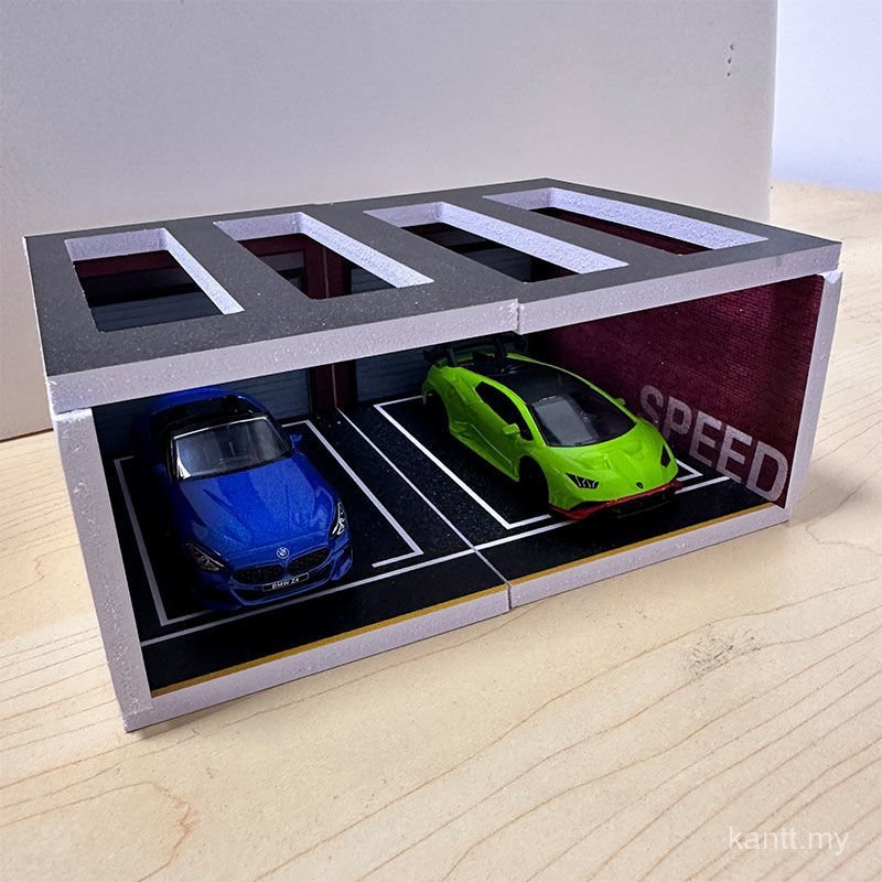 Hot-selling 1: 64 Car Mini Car Model Scene Parking Lot Car Model ...