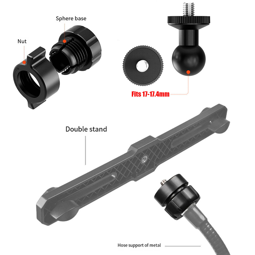 17mm-17.4mm Ball Head Adapter to 1/4" Screw 6mm Conversion Head Live ...