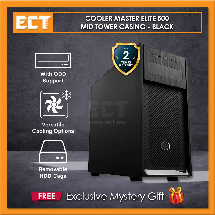 Cooler Master Elite 500 Mid Tower Casing with ODD Steel with PN500 PSU ...