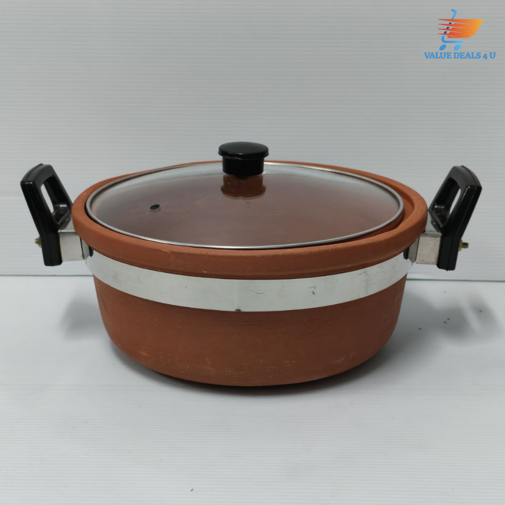 Rajastan Earthenware Clay Pot (1.8L) for Cooking | Traditional ...