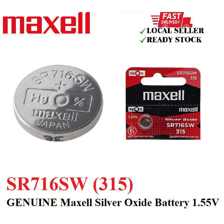 SR716SW (315) GENUINE Maxell Silver Oxide Battery 1.55V | Shopee Malaysia