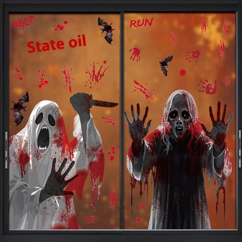 Eas 2025 Halloween Static Cling Stickers Scary Ghost Woman Bloody ...