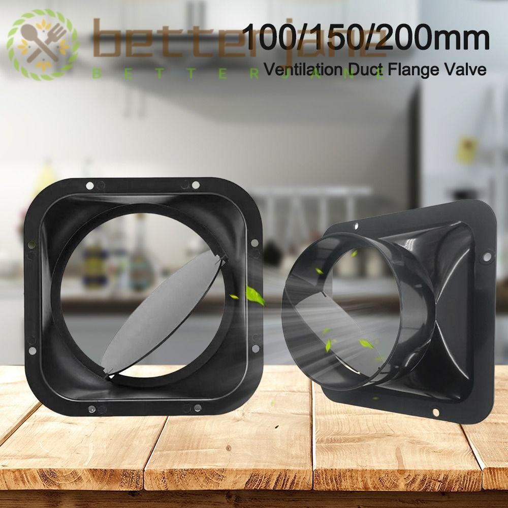 BETTER-JANE Pipe Check Valve, ABS Black Ventilation Duct Flange Valve ...