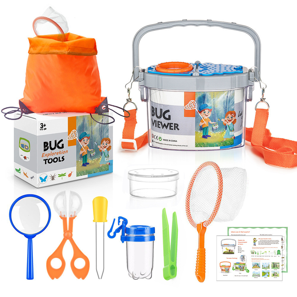 Children's outdoor adventure bug-catching set with a magnifying ...