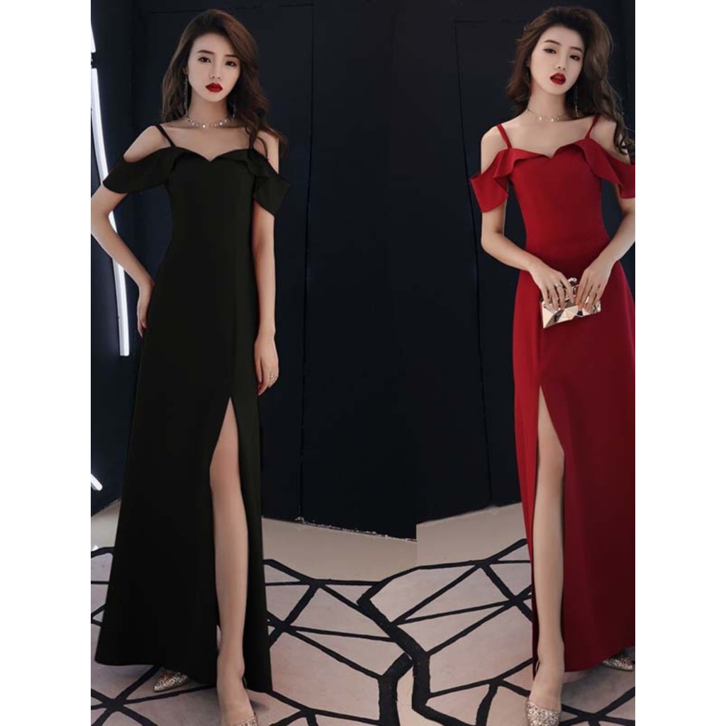 晚礼服 dress dinner Gaun malam 2025 jamuan baru, gaun panjang perjumpaan ...