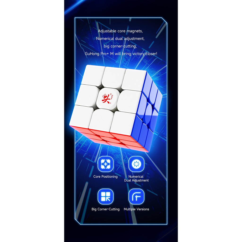 Dayan GuHong Pro+M 3x3 Magnetic Speed Cube Advanced Maglev System for ...