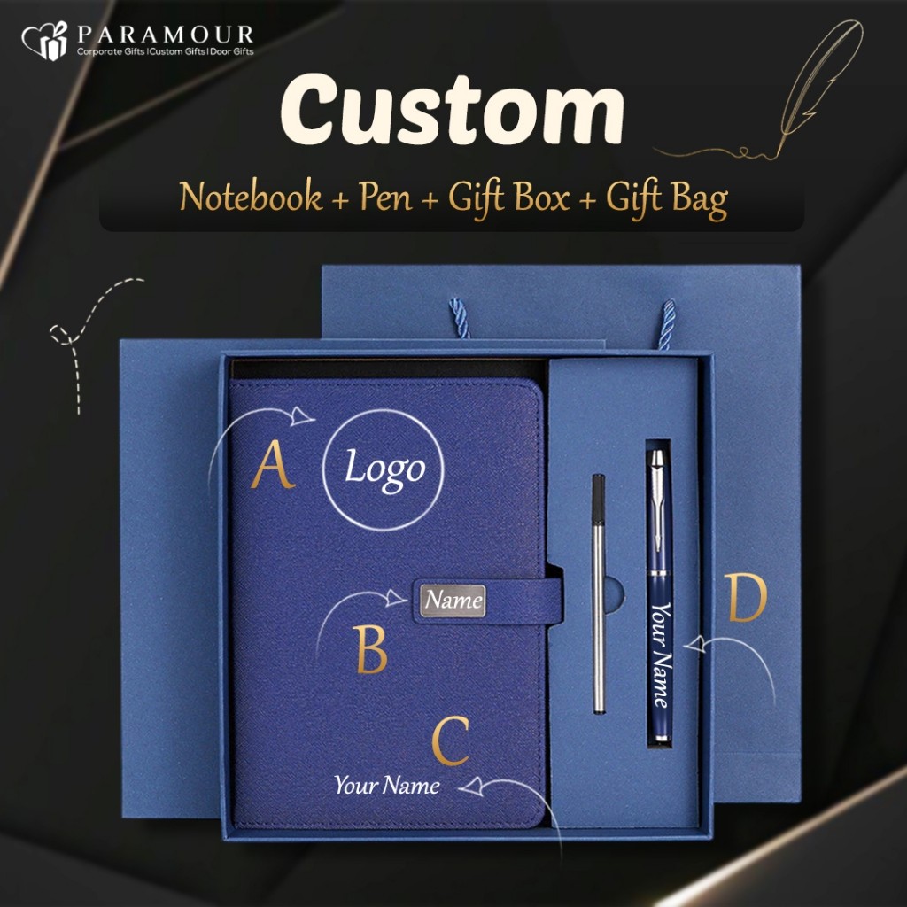 Custom Print Set Notebook Berkotak | Pakej Kotak, Notebook, Pen Hadiah ...