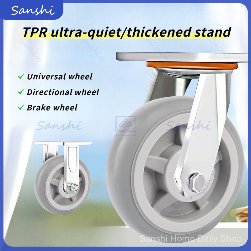 Universal Heavy-Duty Silent TPR Rubber Wheel Base with Brake for ...