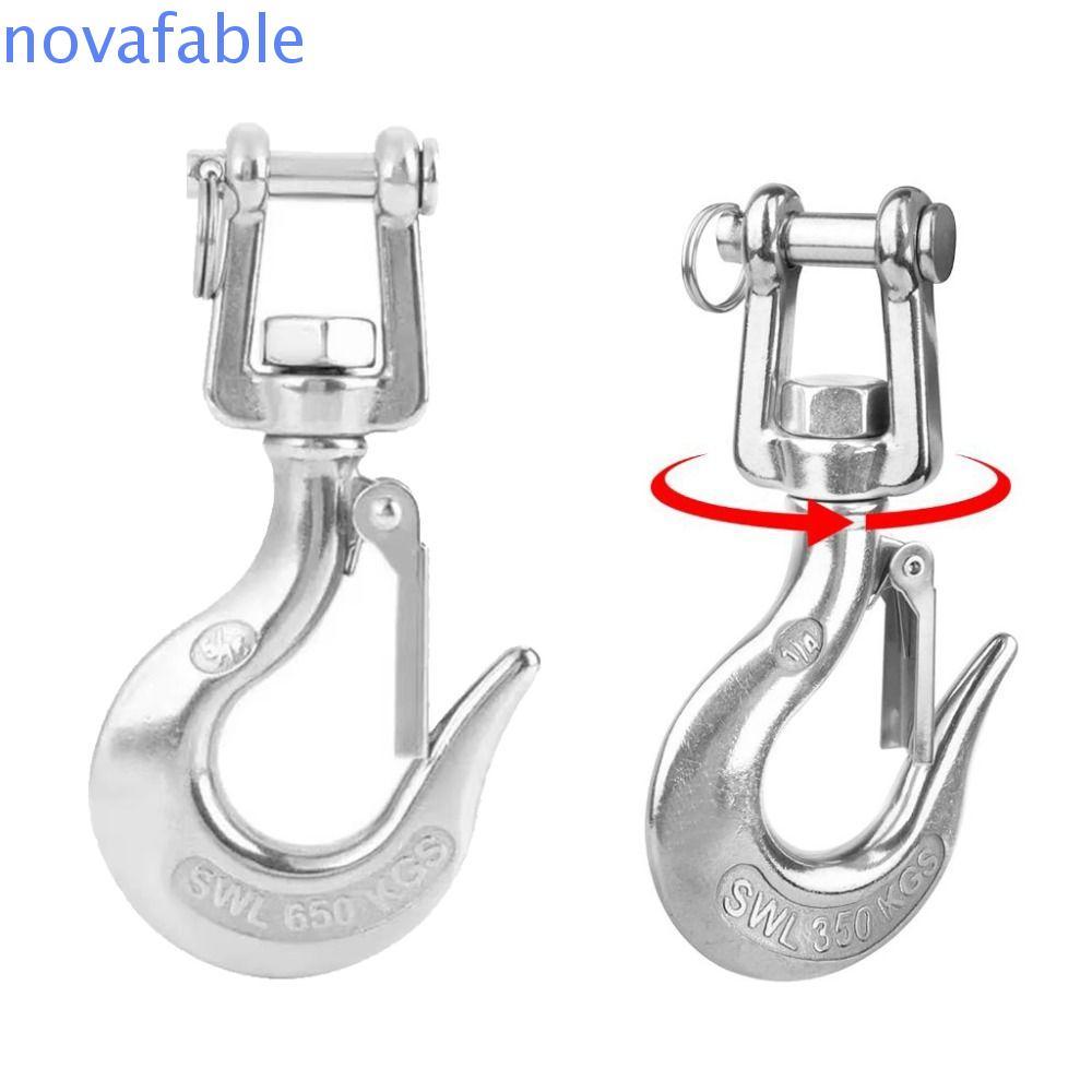 NOVAFABLE Opening Lifting Cargo Hook, 304 Stainless Steel 360 Degree ...