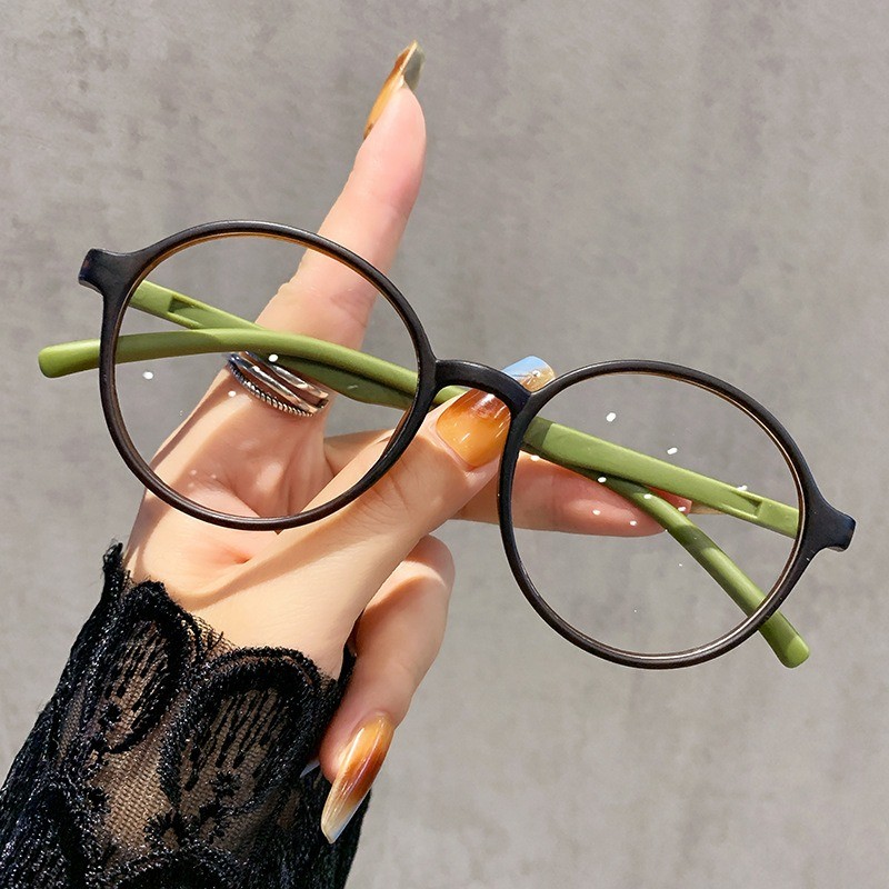 Contrast Color Ultra-light Mustard Green Plain Glasses Frame Single ...