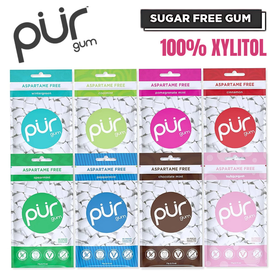 PUR GUM Aspartame Free Chewing Gum | 100% Xylitol | Sugar Free | Gluten ...