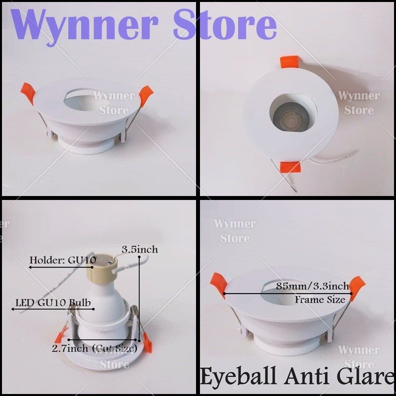 Anti Glare Eyeball Fitting Deep In Casing Eyeball Recessed Downlight ...