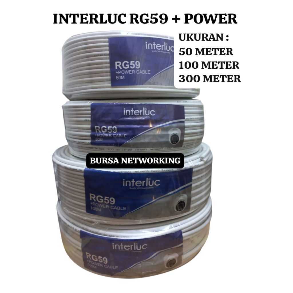 Interluc RG59 CCTV Cable Plus Power 100 Meters/ 50 Meters | Shopee Malaysia
