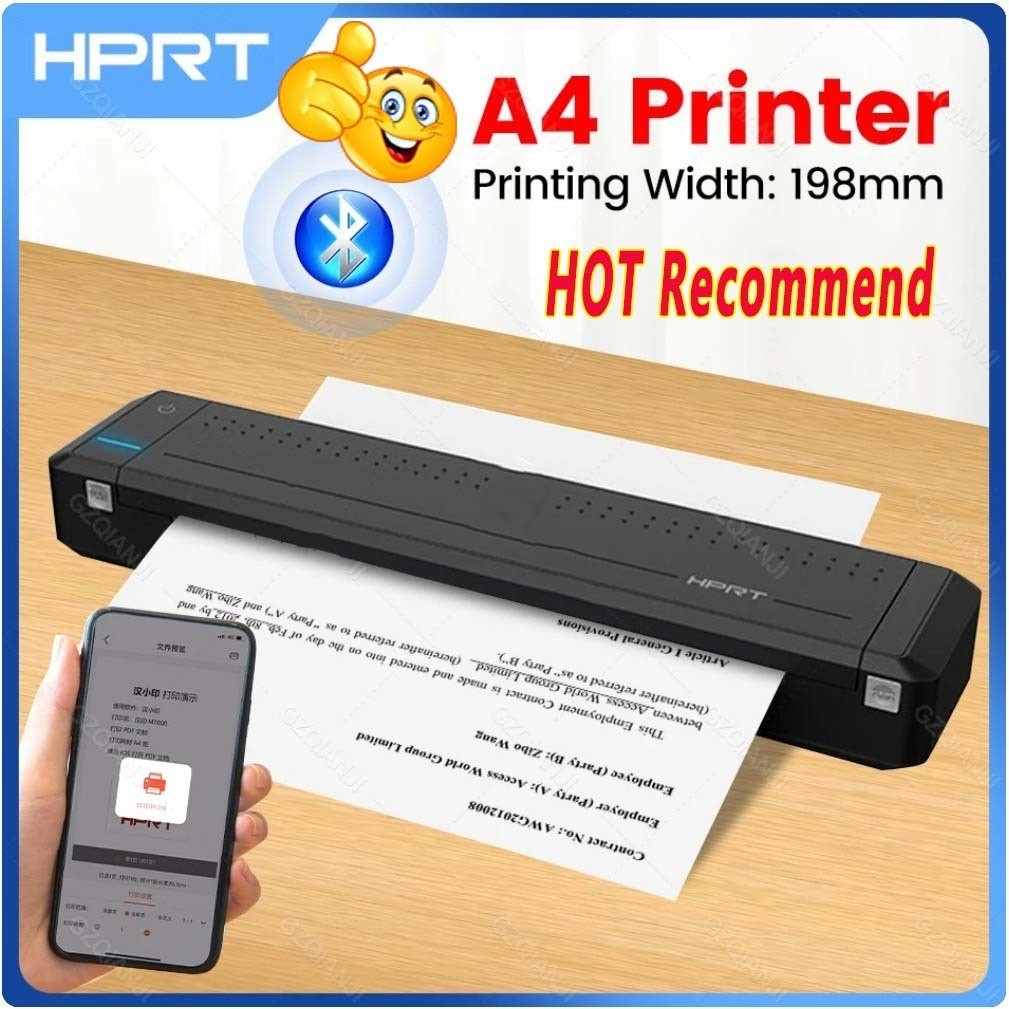 HOT HPRT MT800 printer wireless printer A4 paper printer Portable Printer with USB Bluetooth For ...