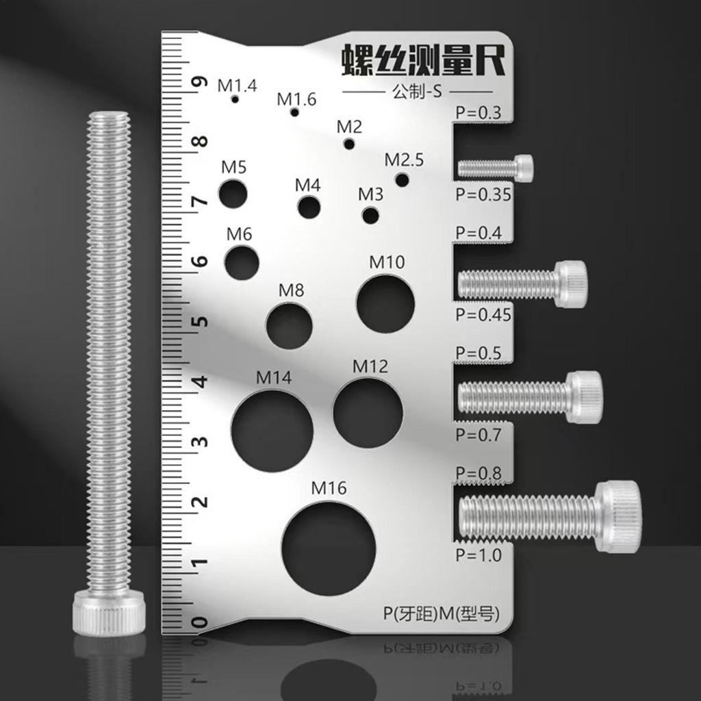 Screw Measuring Ruler Portable Bolt Thread Gauge Screw Measuring Tool ...