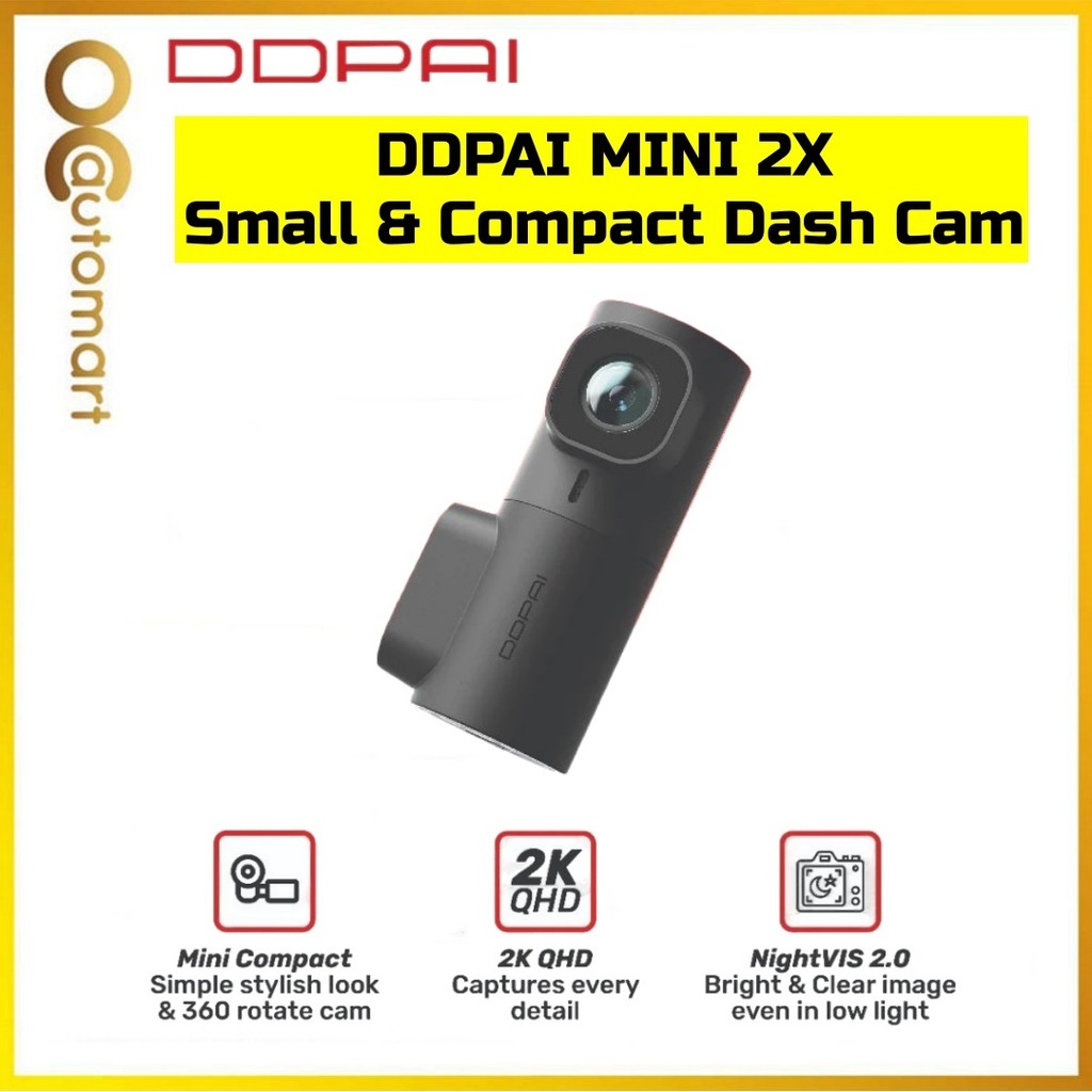 DDPAI Mini 2X 2K QHD Resolution Dashcam Night Vision 2.0 360° Rotation ...