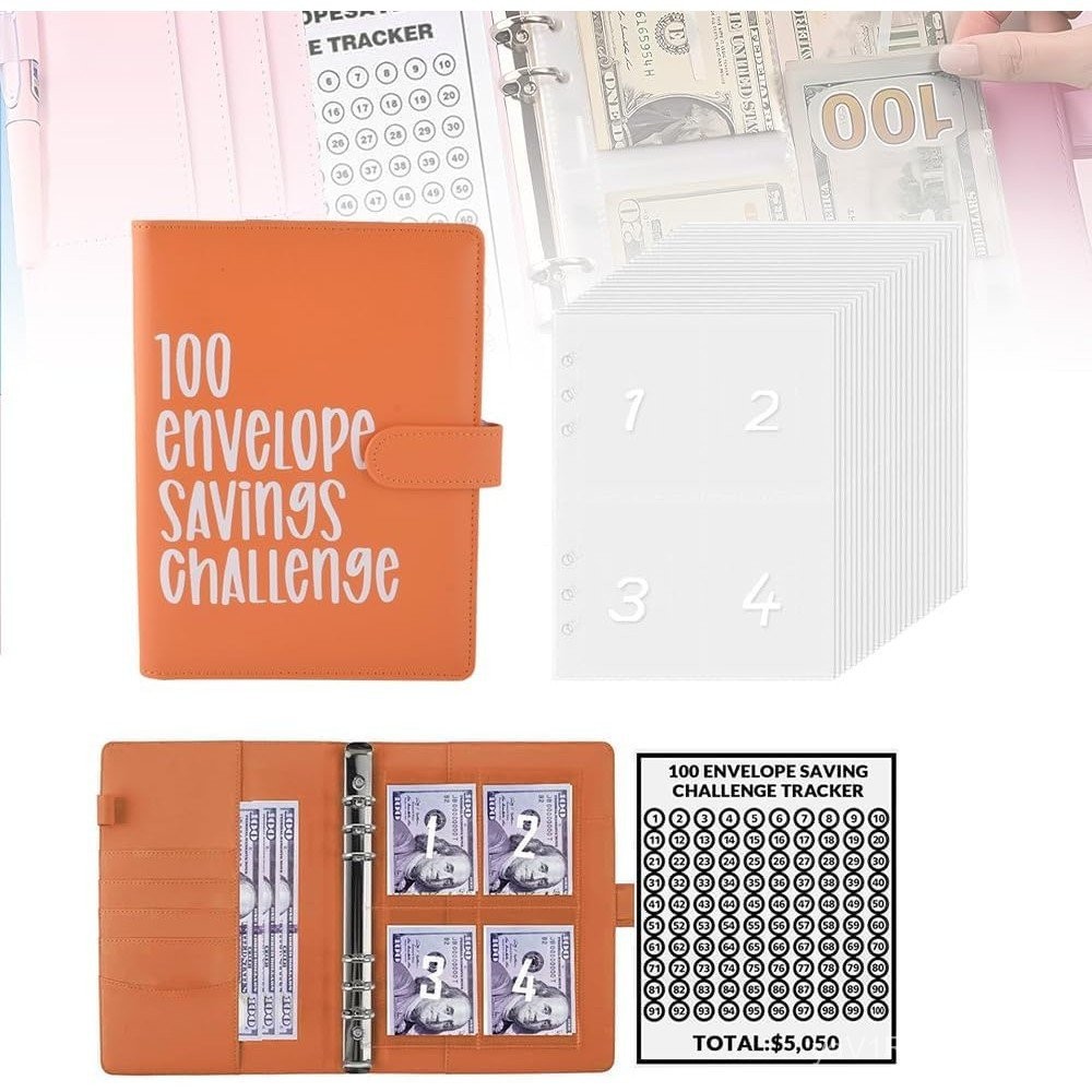 100 Envelope Savings Challenge German Version, A5 Build-in Planner ...