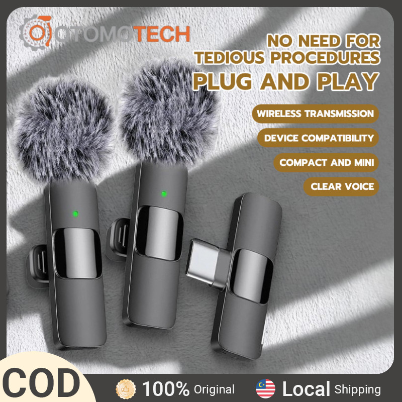 K9 Mini Wireless Microphone for iPhone, iPad, Android, Lavalier ...