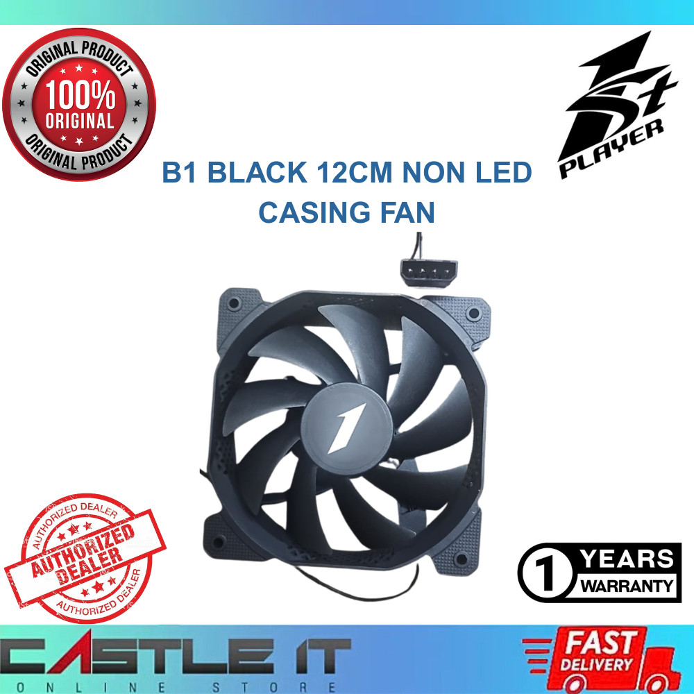 1st Player F-BK-4P B1 Black 120mm Casing Fan Non LED Molex 4 Pin ...
