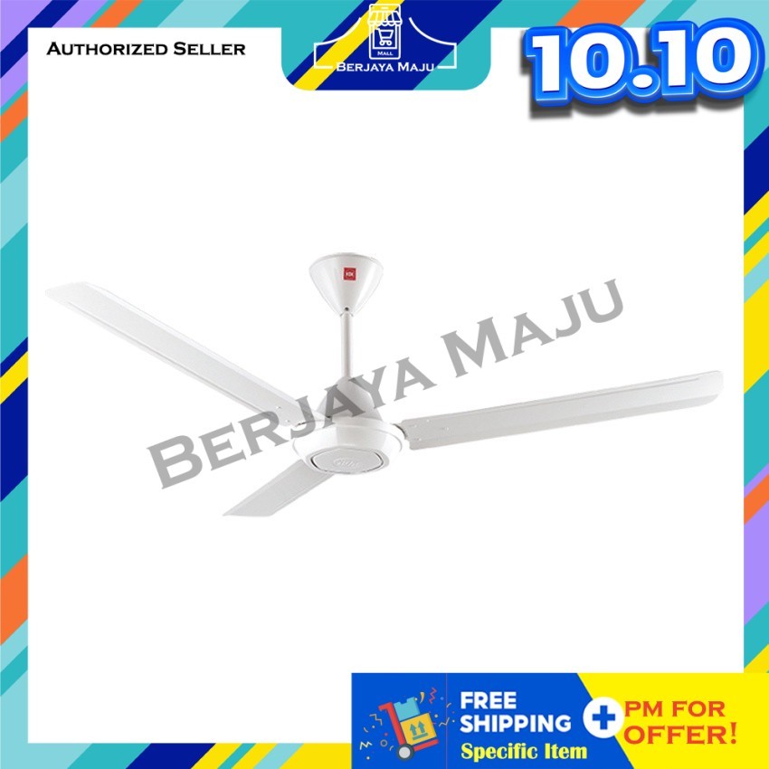 KDK 60" AC Motor 3 Blade Basic Ceiling Fan K15V0 / K15VO (White ...