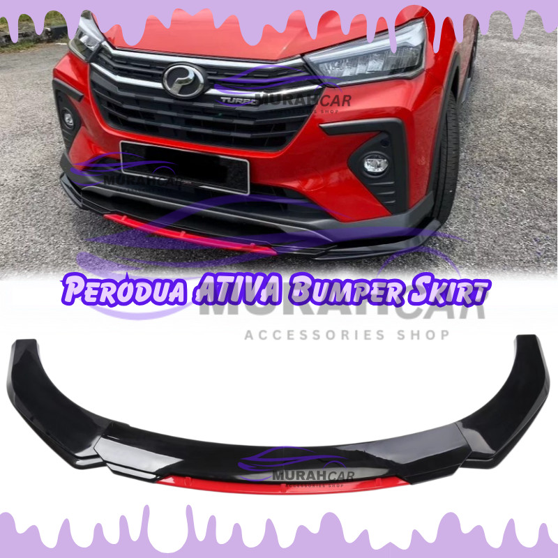Front Bumper ATIVA Diffuser Lip Wrap Angle Splitters Glossy Black ...