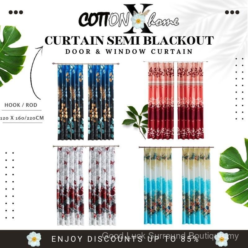 COTTONXHOME C46-145 Langsir viral murah Semi Blackout Ready Stock In ...
