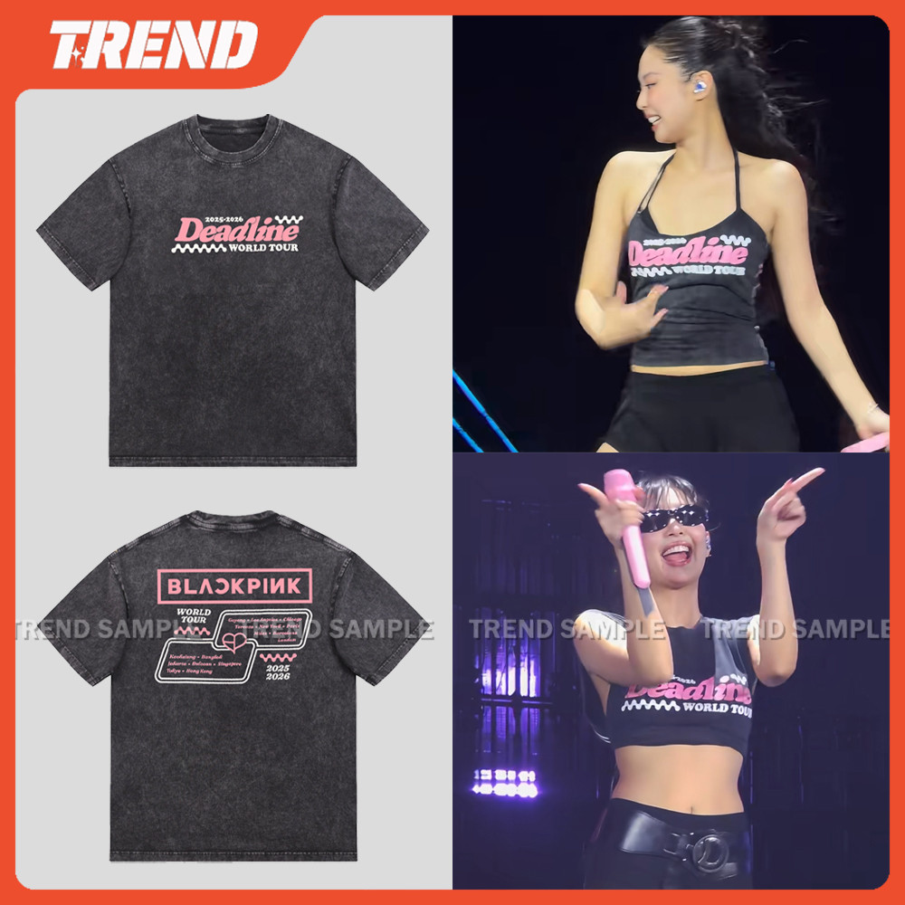 KPOP BLACKPINK Deadline World Tour Merchs - Washed Cotton Loose Fit ...