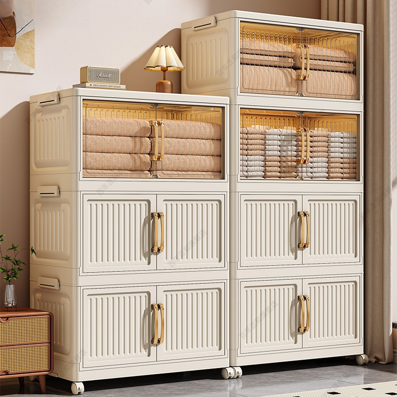 X-Mart L49CM 5 Layers Foldable Storage Cabinet Multipurpose Double ...
