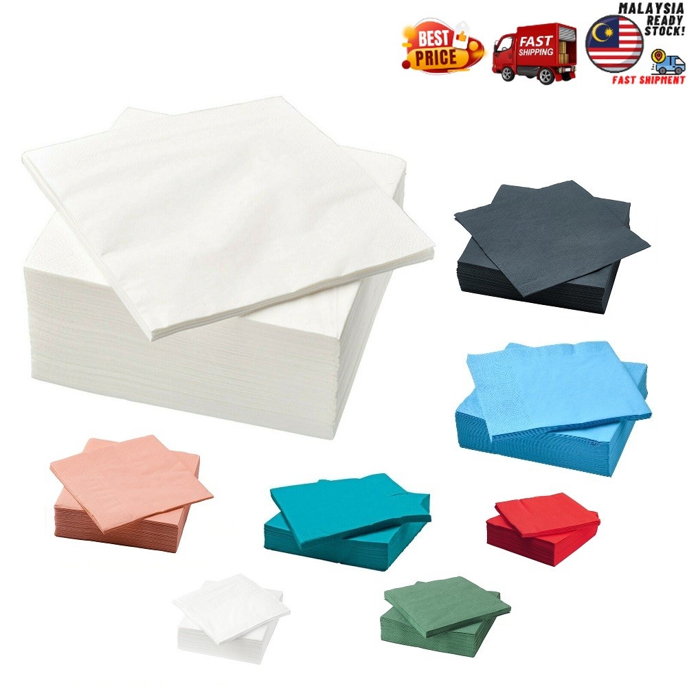 MINIKEA [40x40cm/33x33cm/24x24cm] Paper Tissue . Colourful Paper Napkin ...